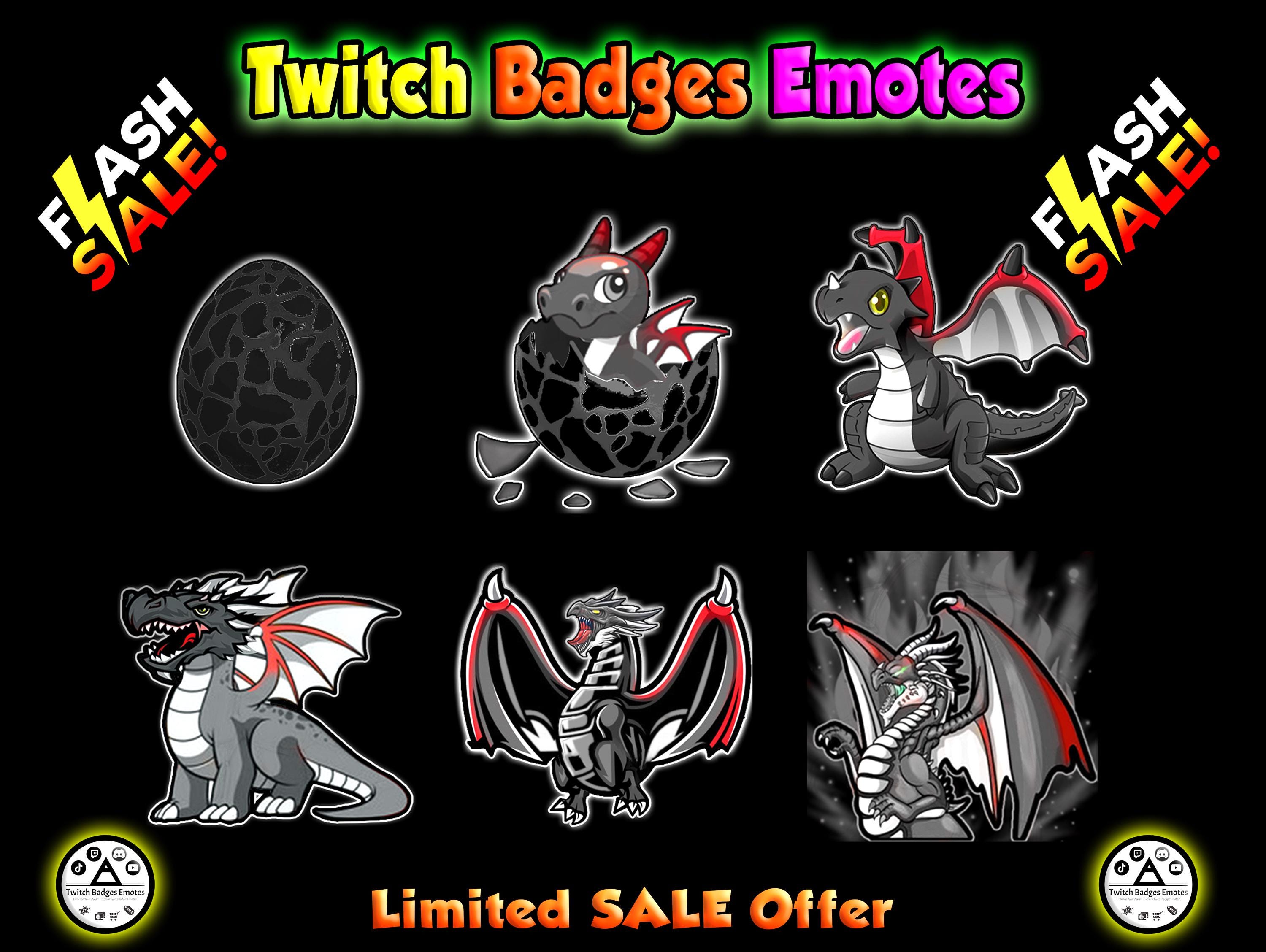 Dragon Sub Badges, Twitch Sub Badges, Red Dragon Twitch Badges, Gray ...