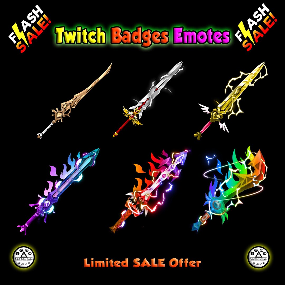 Sword Twitch Badges: Katana Sub Badges for Streamers (digital Download ...