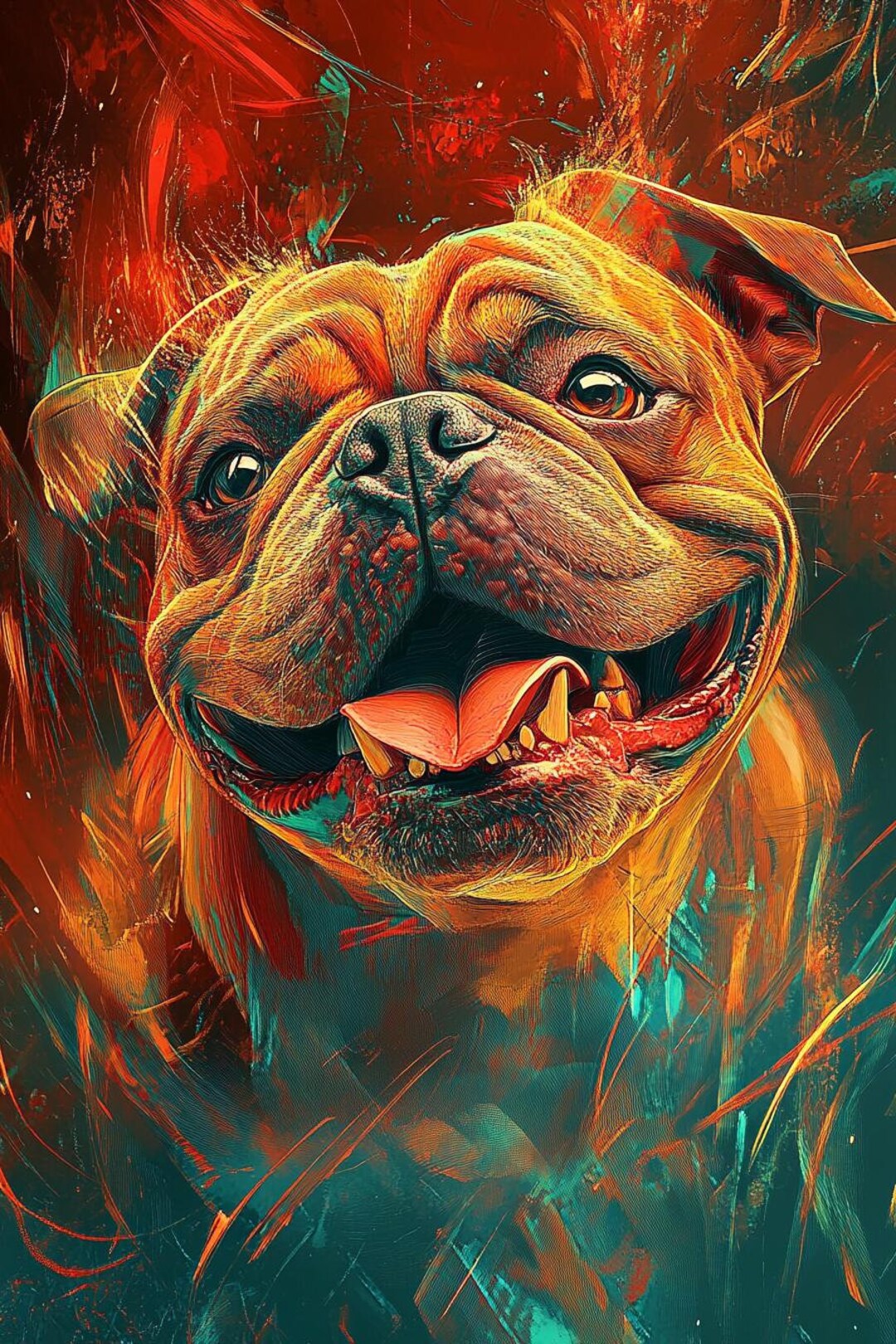 Dog | Bulldog| Digital Download| Wall Art Print| High Quality PNG, JPG ...