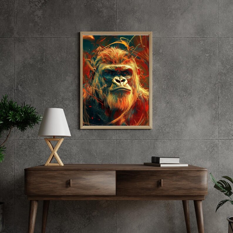 Male Gorilla | Vibrant Colors | Abstract Expressionism | Animal ...