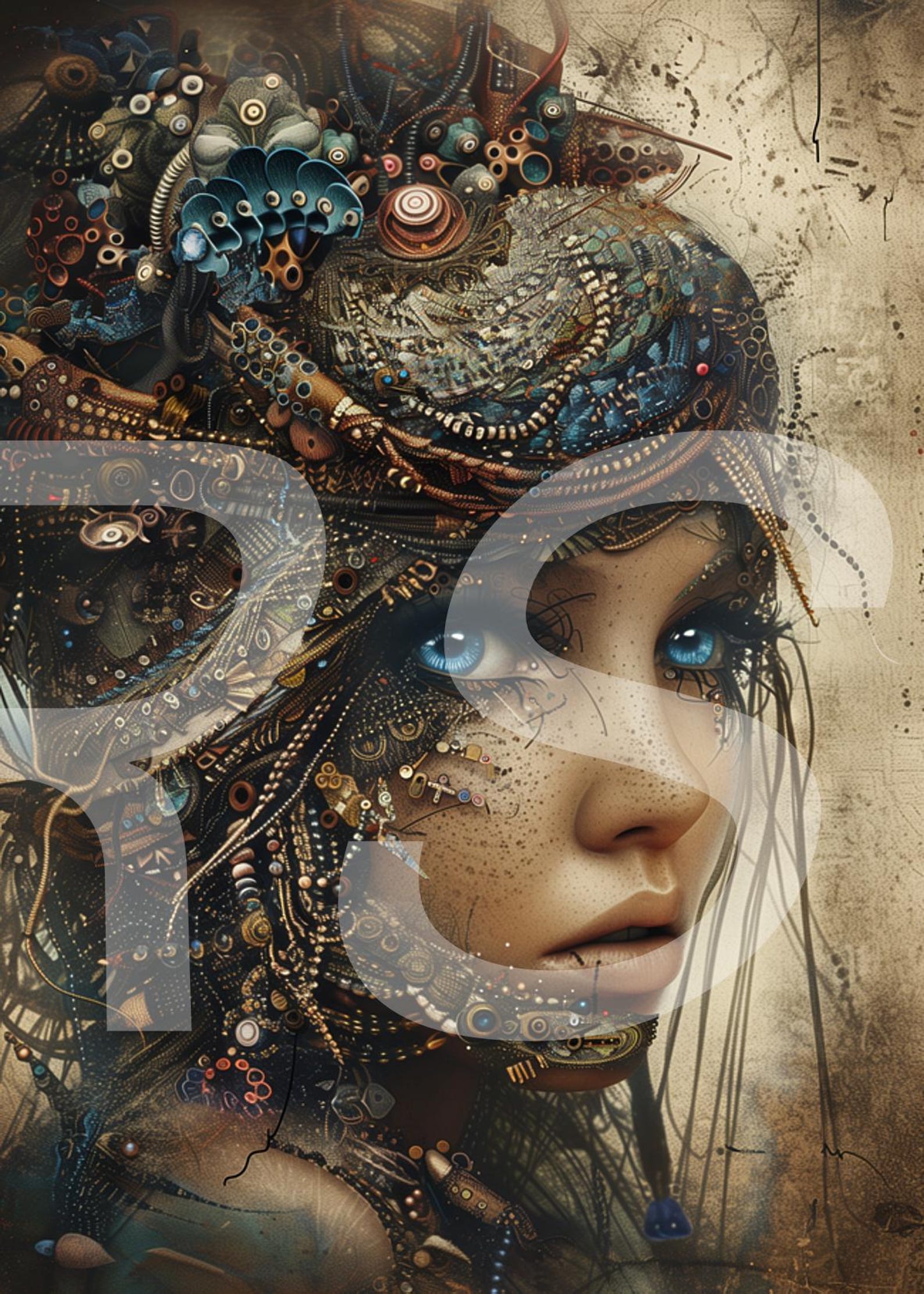 Alien Woman| Long Eyelashes |digital Art | Blue Eyes | Elaborate ...