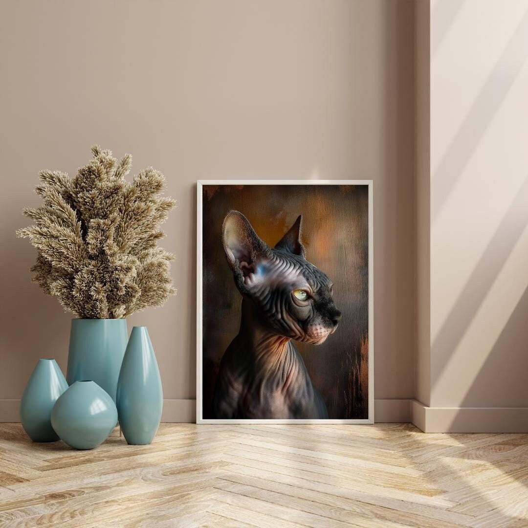 Photorealistic Portrait of a Hairless Sphynx Cat | Animal | Digital ...
