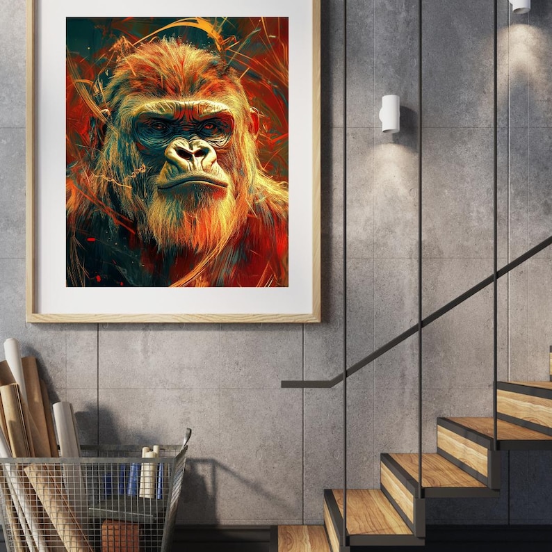Male Gorilla | Vibrant Colors | Abstract Expressionism | Animal ...