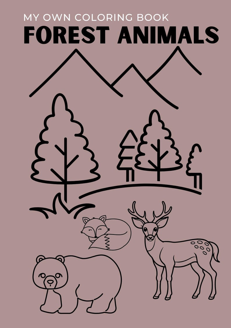 My Own Coloring Book Forest Animals - Etsy
