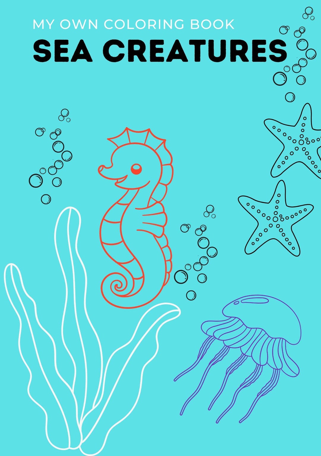 My Own Coloring Book Sea Creatures - Etsy