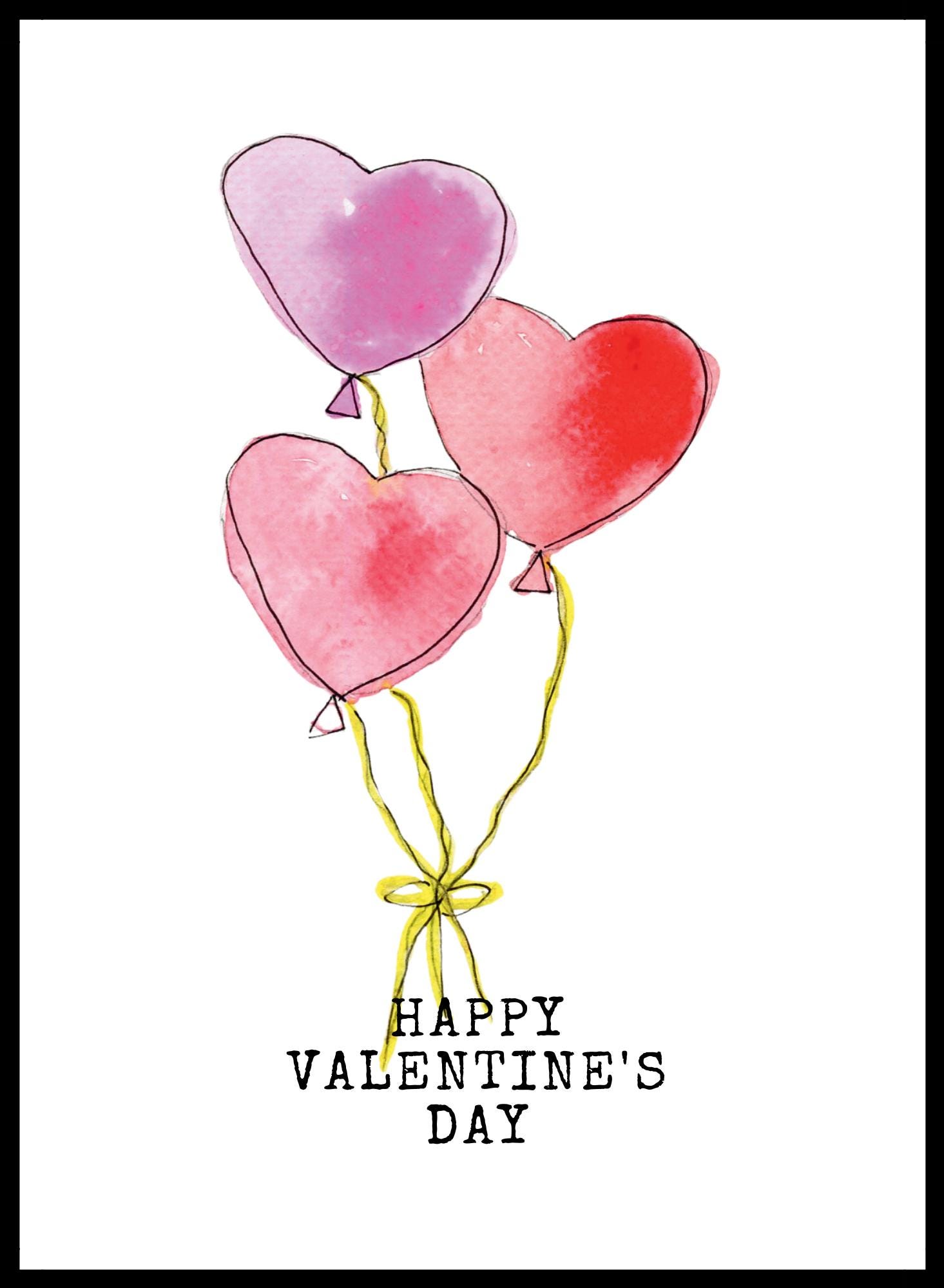 Classroom Valentine's Day Exchange Cards / 2x3 / 10 Pack / Balloon ...
