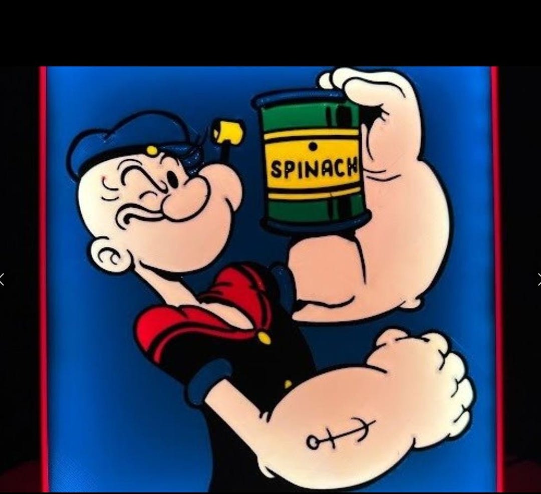 3D POPEYE the Sailor Man LIGHT SIGN, Funny Gadgets, Lamp, Retro ...