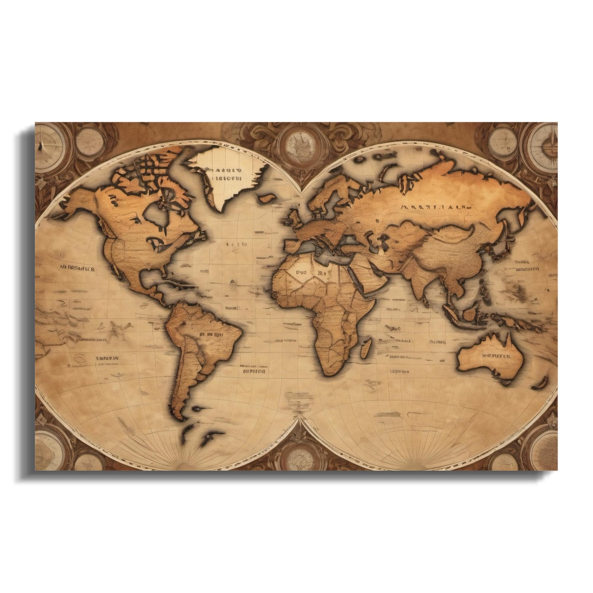 Vintage World Map Printable, Antique Style Poster, Old World Map ...