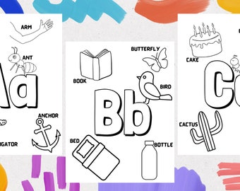 27 Printable Alphabet Coloring Book Workbook - Etsy