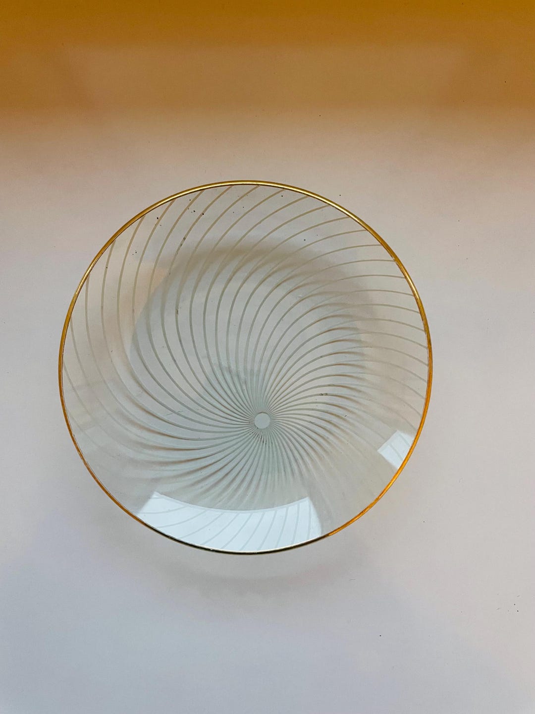 Small 'swirl' Plate Collection | 1950s Chance Bros Glass Plates ...