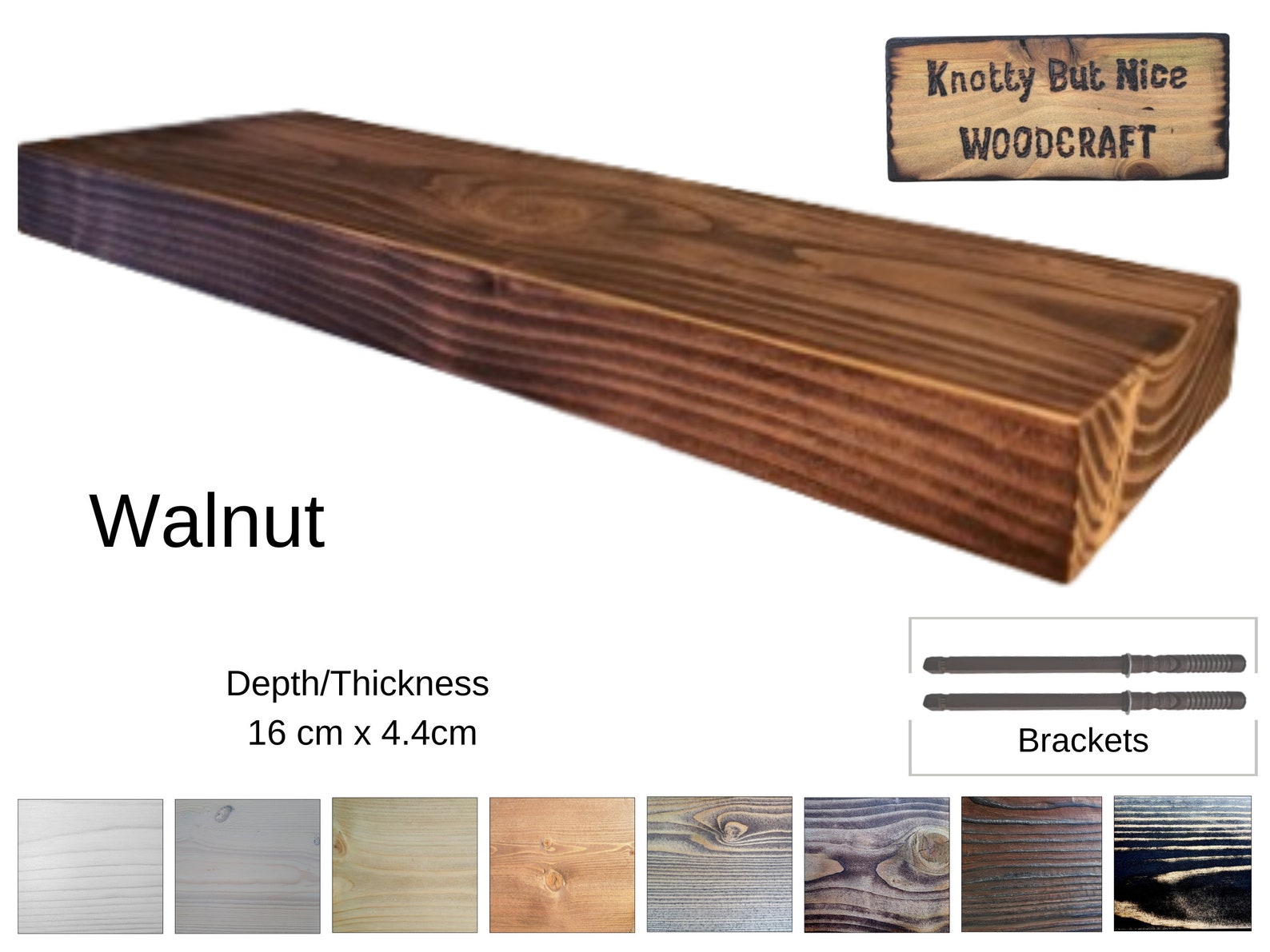 Walnut Floating Shelf Rustic Wood Floating Shelves Walnut Kitchen Wall ...