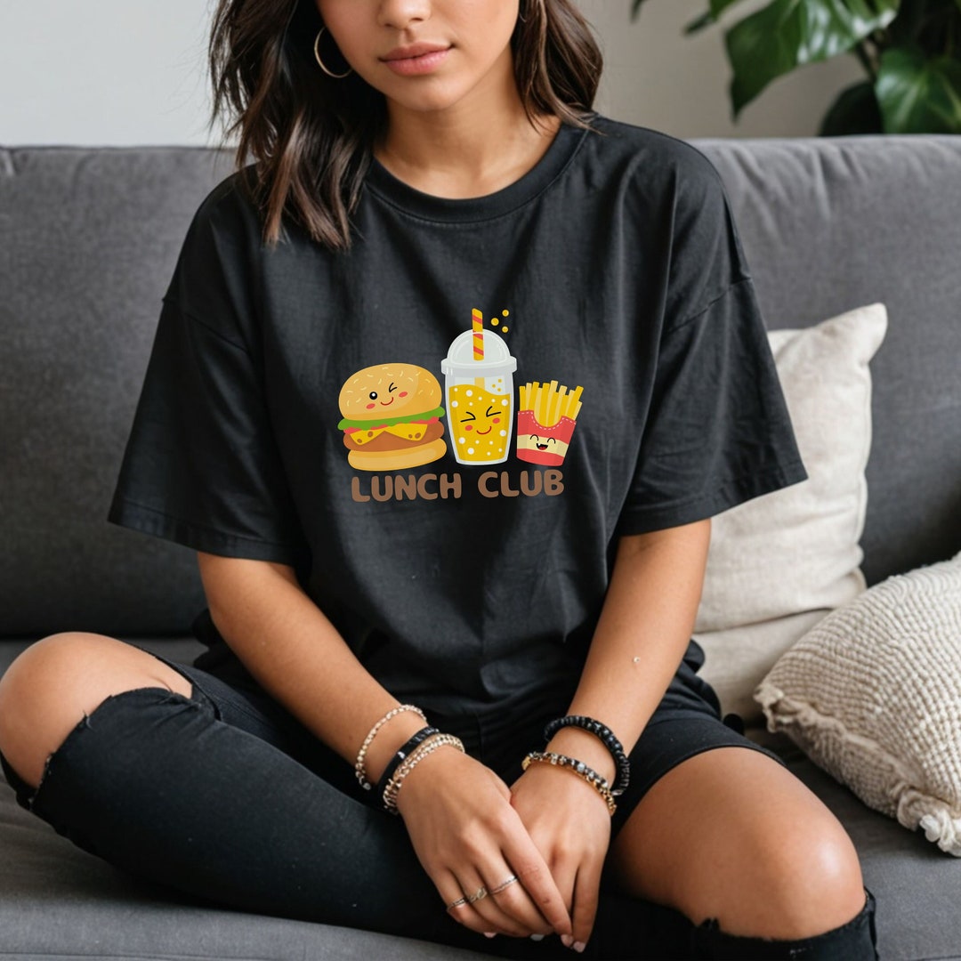 Lunch Club Shirt, Burger and Fries, Fast Food Shirt, Fun Food Shirt ...