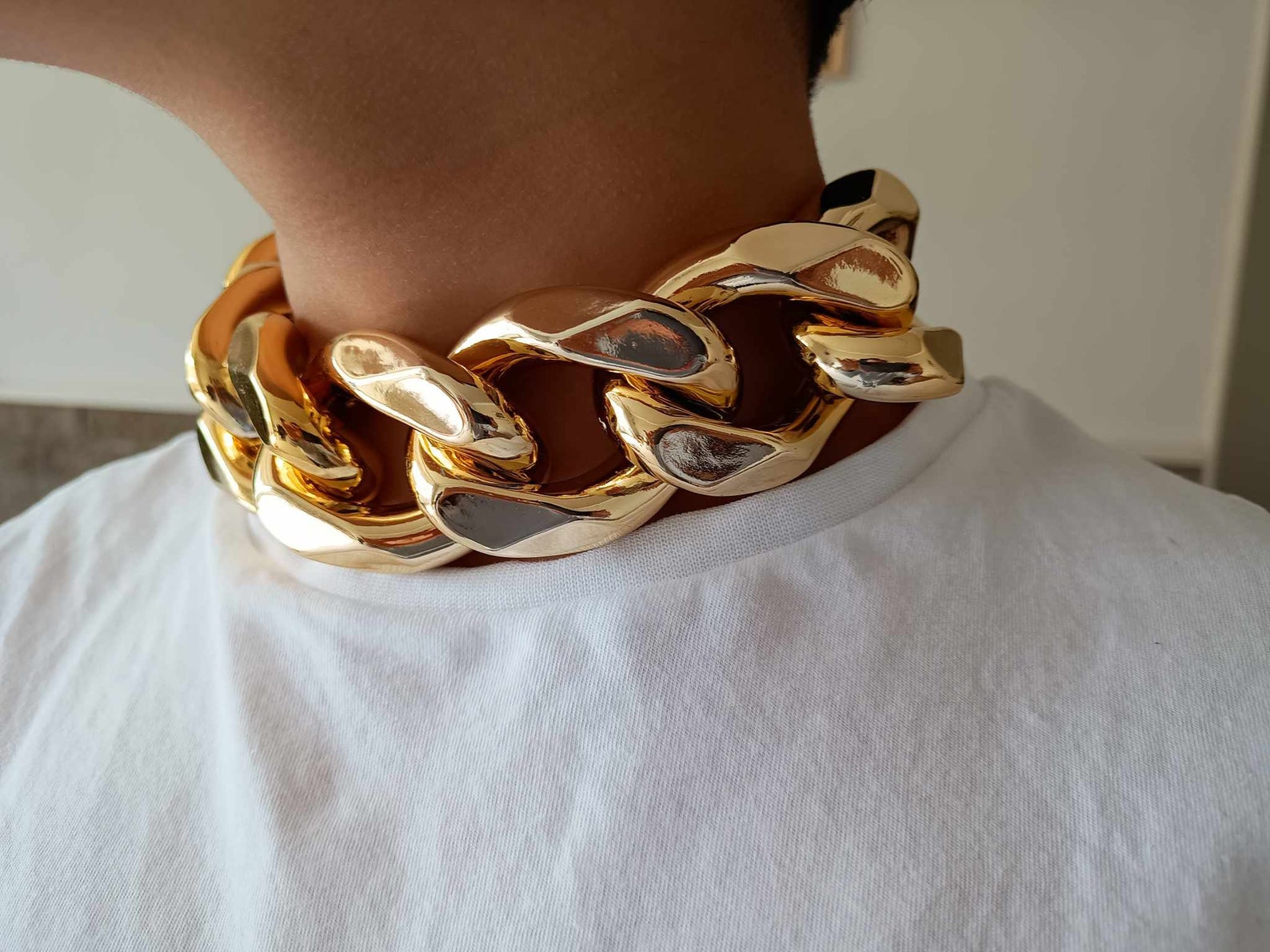 Extra Large Acrylic Chain Choker Necklace, Massive Chain Statement ...