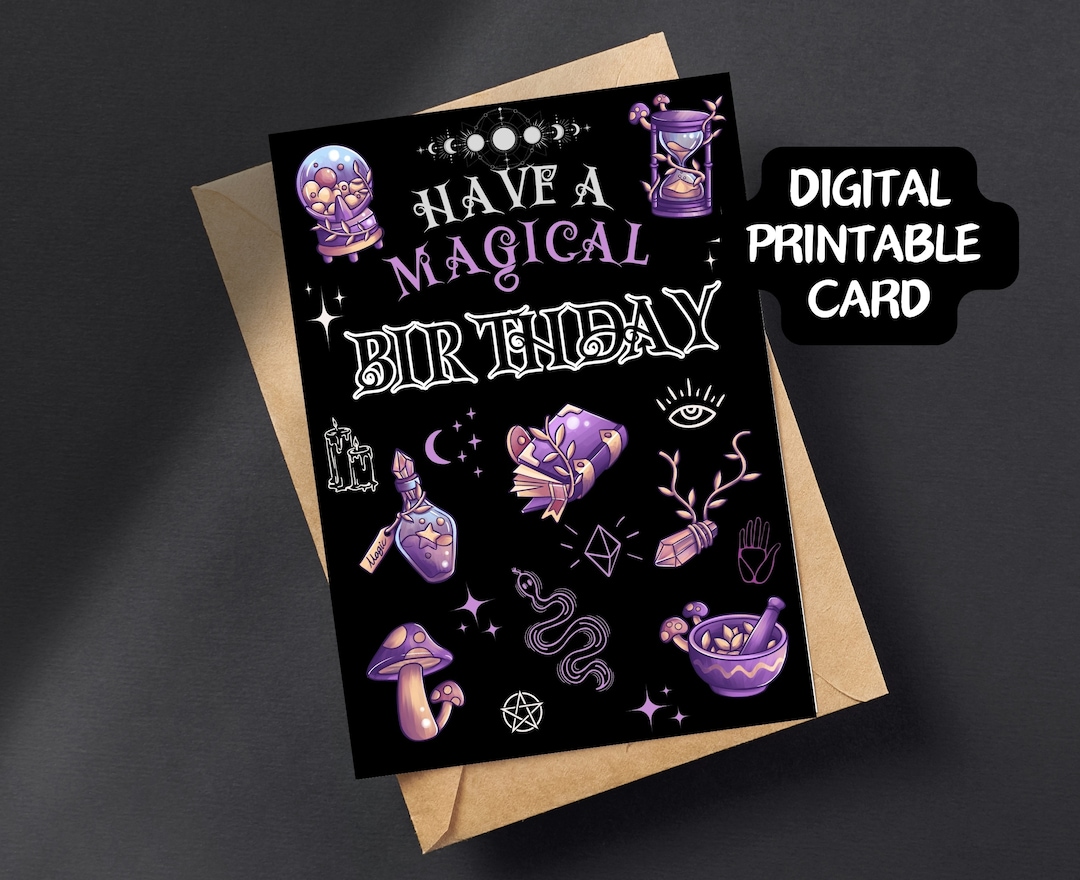 Magical Birthday - 5x7 Inch Printable Card, Digital Download, PDF ...