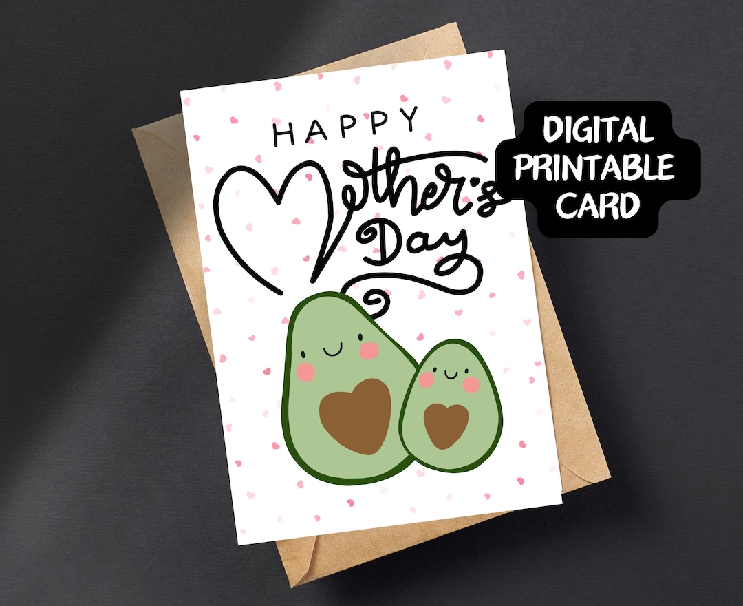 Mother's Day Printable Card 5x7" Digital PDF Download to Print at Home ...