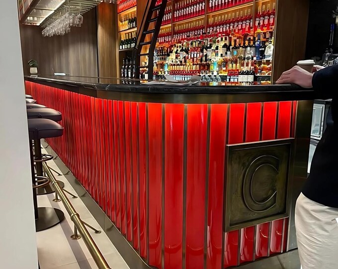 Bar Front Green Ceramic Corrugated Tile, Concave Tile,tradition ...