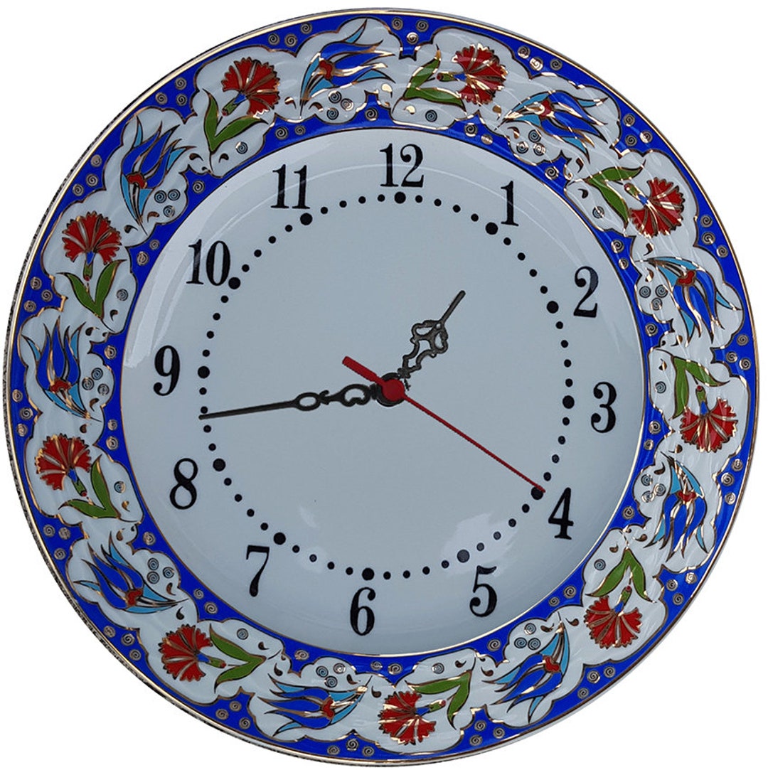 Personalized Photo Print Turkish Tile Wall Clock, Photo Print Ceramic ...