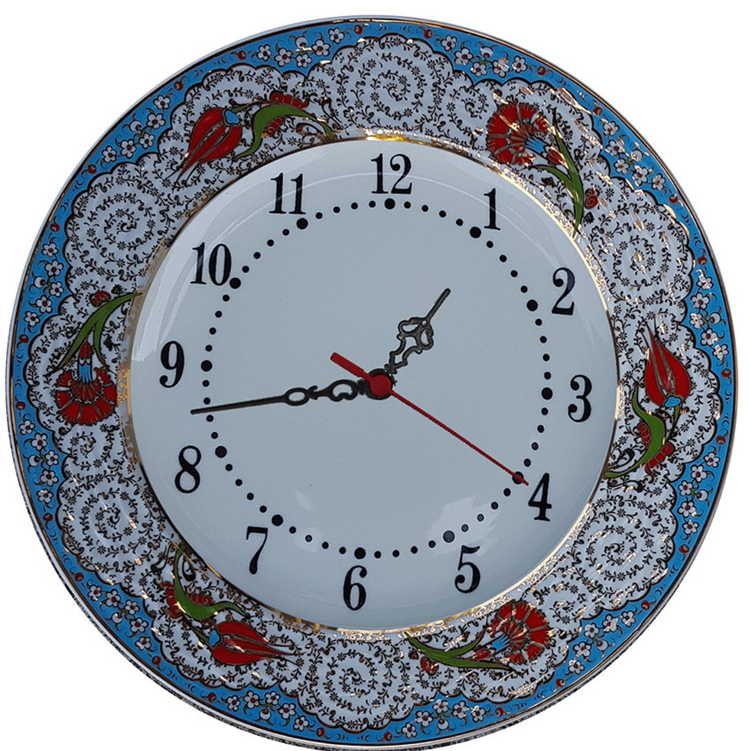 Personalized Photo Print Turkish Tile Wall Clock, Photo Print Ceramic ...