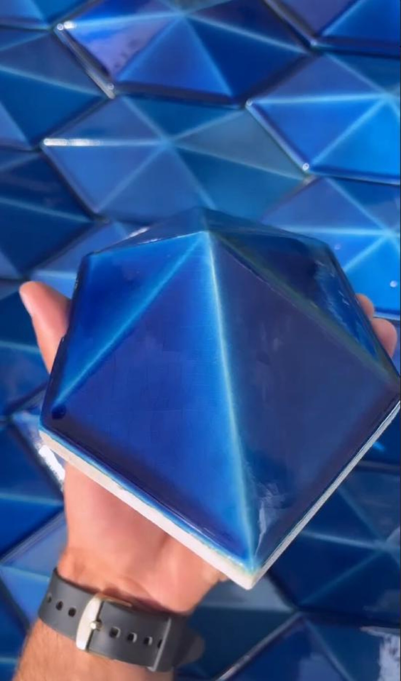 Diamond Blue 3D Ceramic Tiles for Bar Front Design,handmade Geometric ...