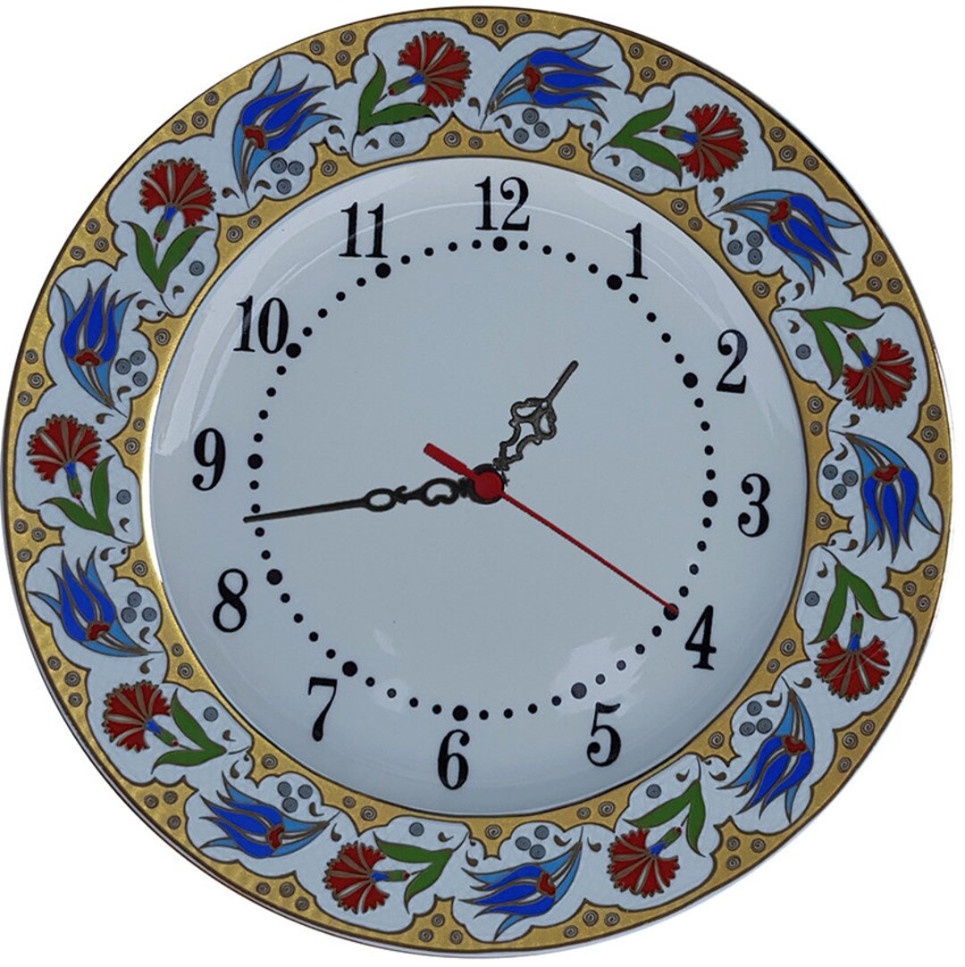 Personalized Photo Print Turkish Tile Wall Clock, Photo Print Ceramic ...