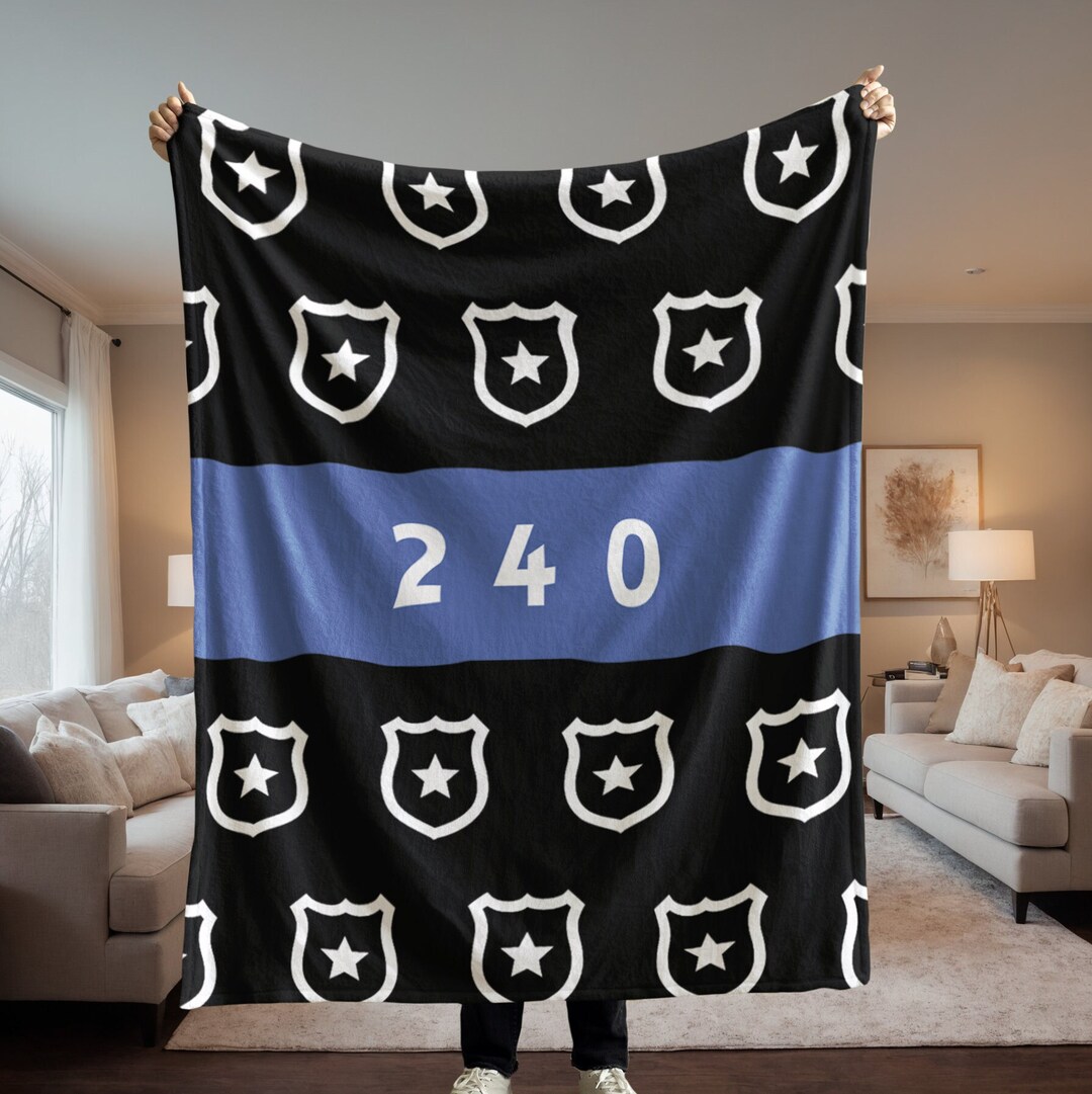 Custom Police Blanket & Personalized Badge Number, Police Officer Gift ...