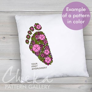 Pregnancy Hoop Art. Baby's Foot, Embroidery PDF Pattern Baby Foot With ...