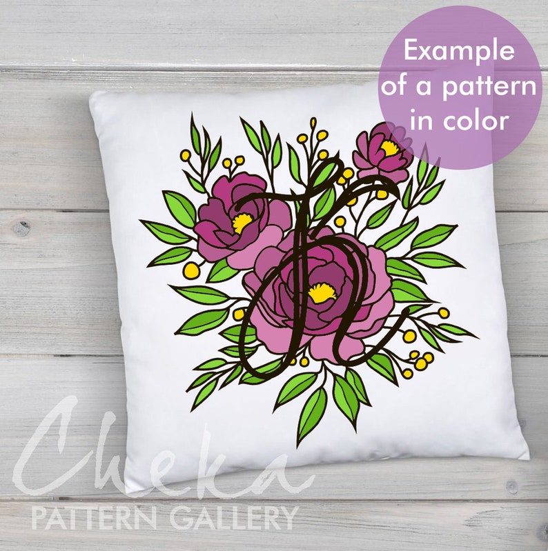 Floral Alphabet, a Set for Hand Embroidery. Floral Monogram, Floral ...