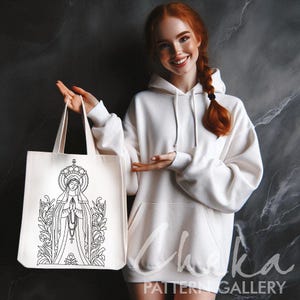Virgin Mary Hand Embroidery Pattern, Christian Catholic Art (digital ...