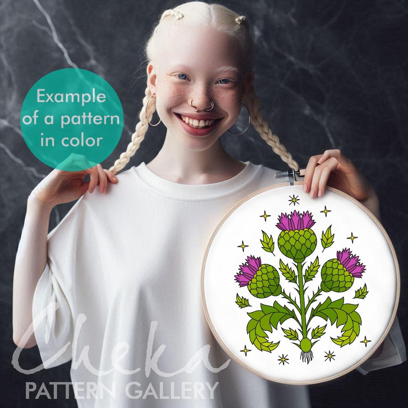 Thistle Flower, Hand Embroidery Pattern PDF. Traditional Scottish Crest. Decorative Thistle ...