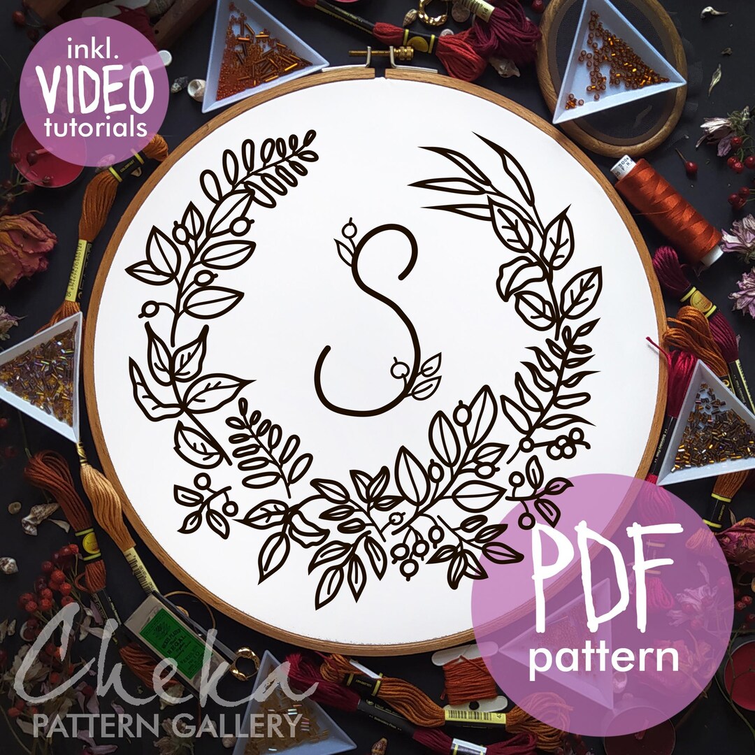 Fall Alphabet, Set for Hand Embroidery. Floral Alphabet Embroidery PDF ...