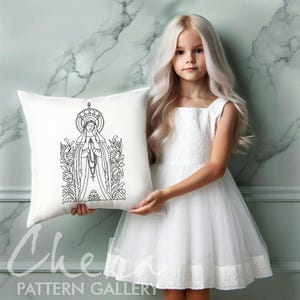 Virgin Mary Hand Embroidery Pattern, Christian Catholic Art (digital ...