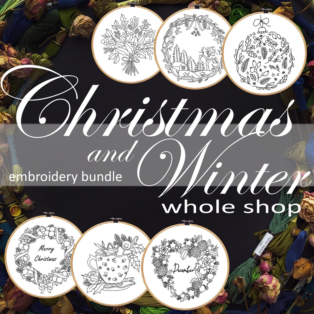 Whole Store Christmas & Winter Embroidery Bundle. Winter Hand ...