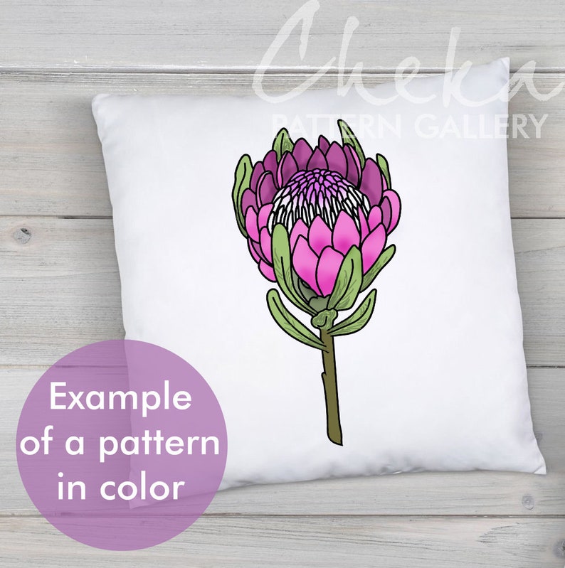 Protea Embroidery Bundle, Set of 4 Floral Hand Embroidery Patterns ...