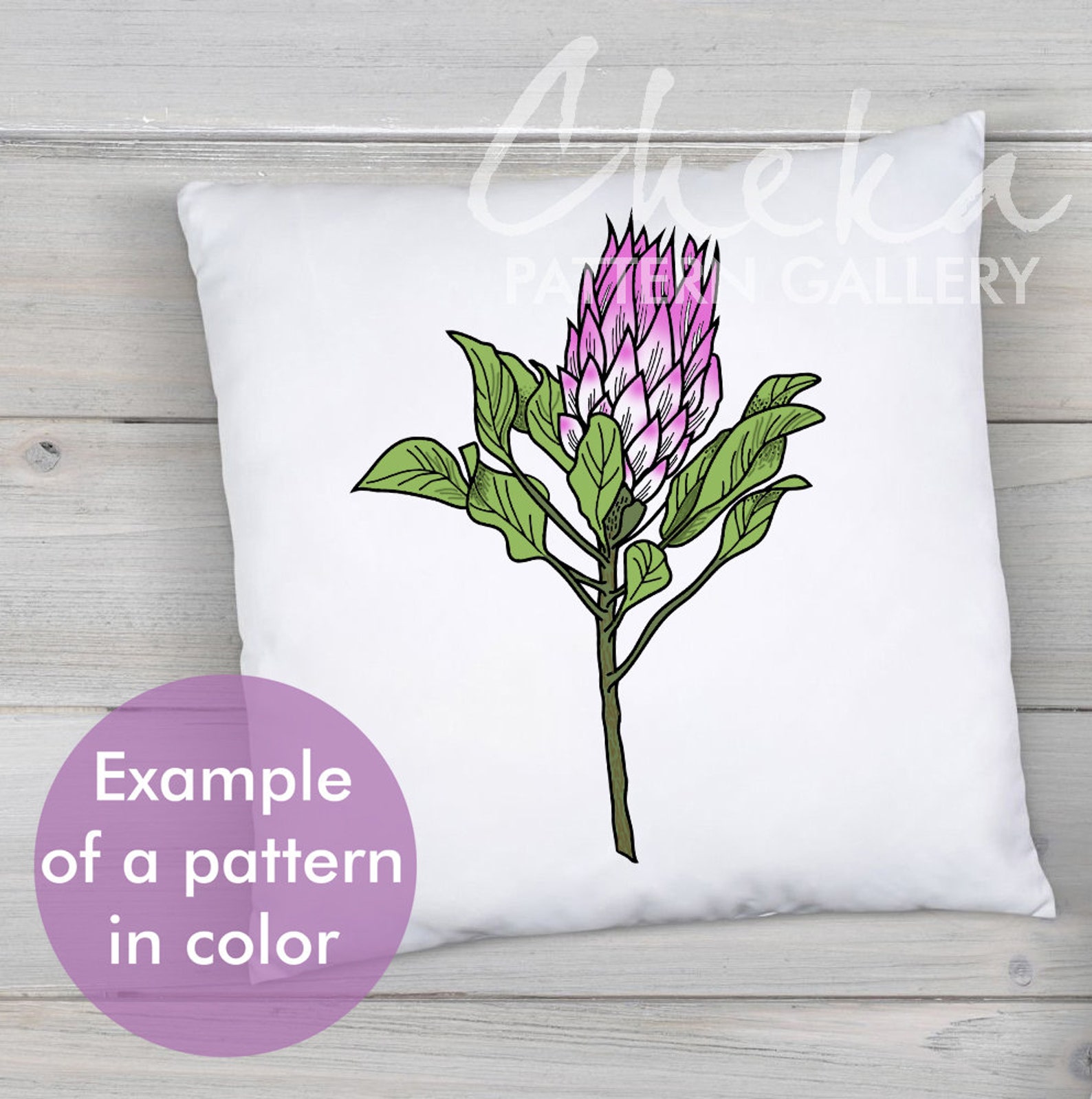 Protea Embroidery Bundle, Set of 4 Floral Hand Embroidery Patterns ...