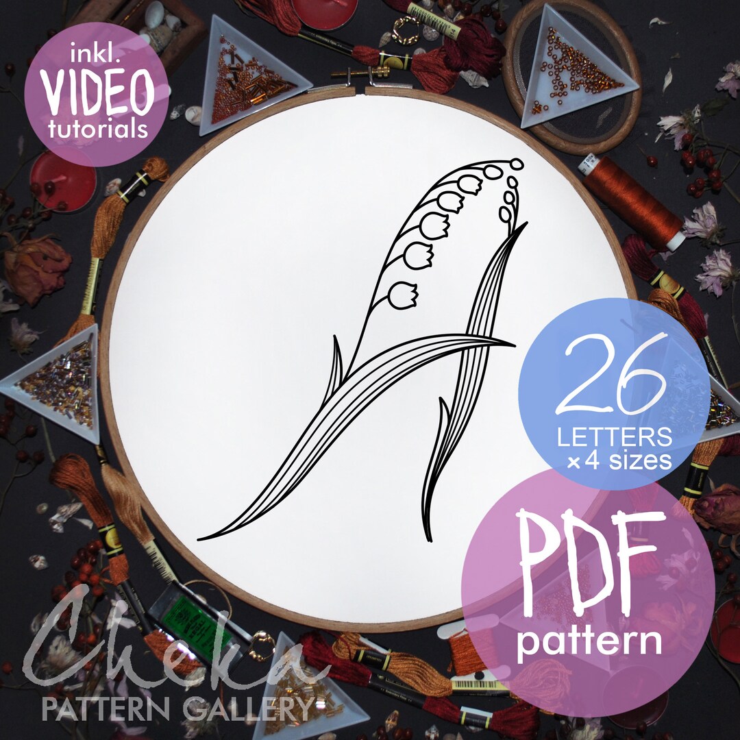 Floral Alphabet, Lilies of the Valley, Pattern With Spring Flowers. Set ...