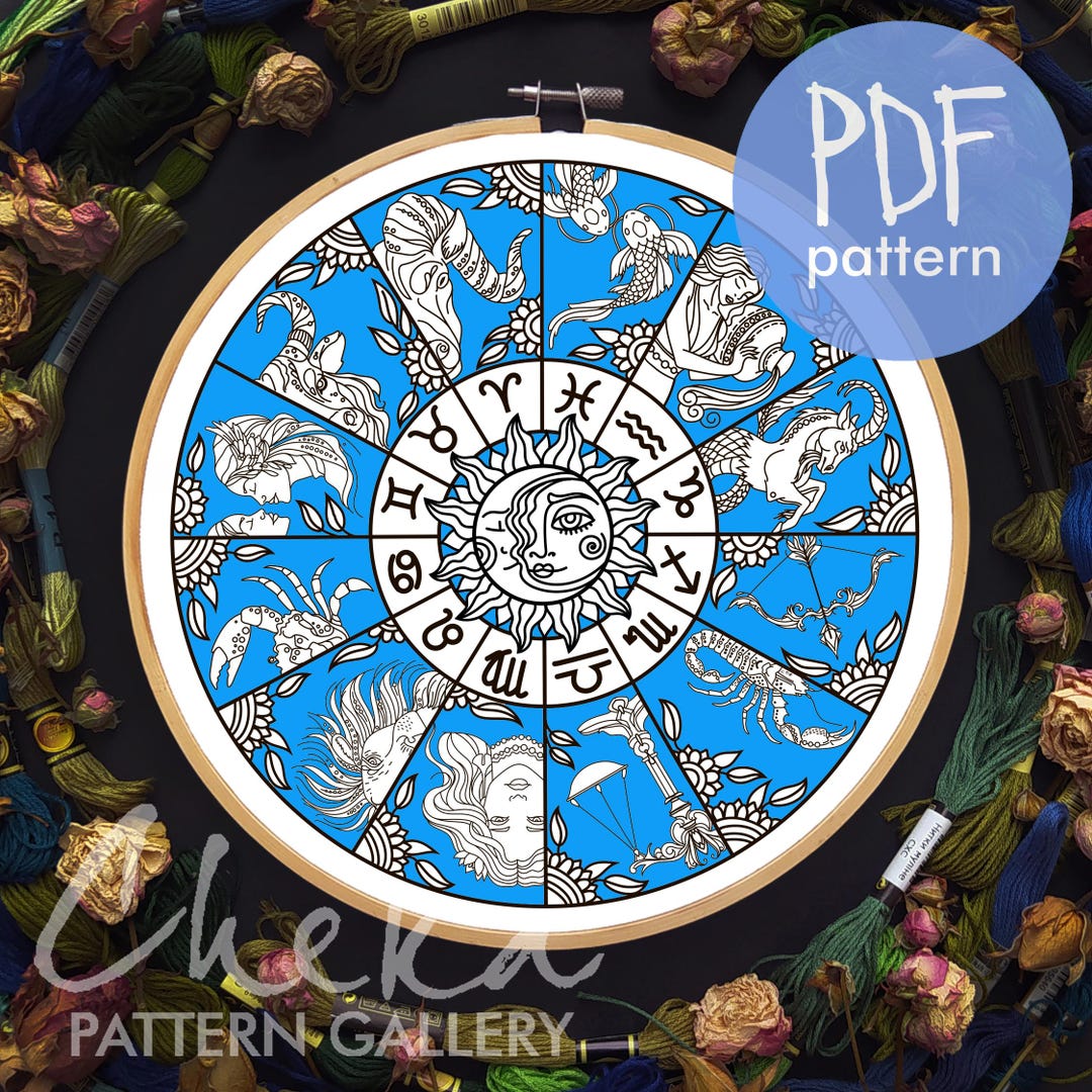 Phenology Wheel, 12 Stitch Zodiac Signs, Birth Month Zodiac Signs ...