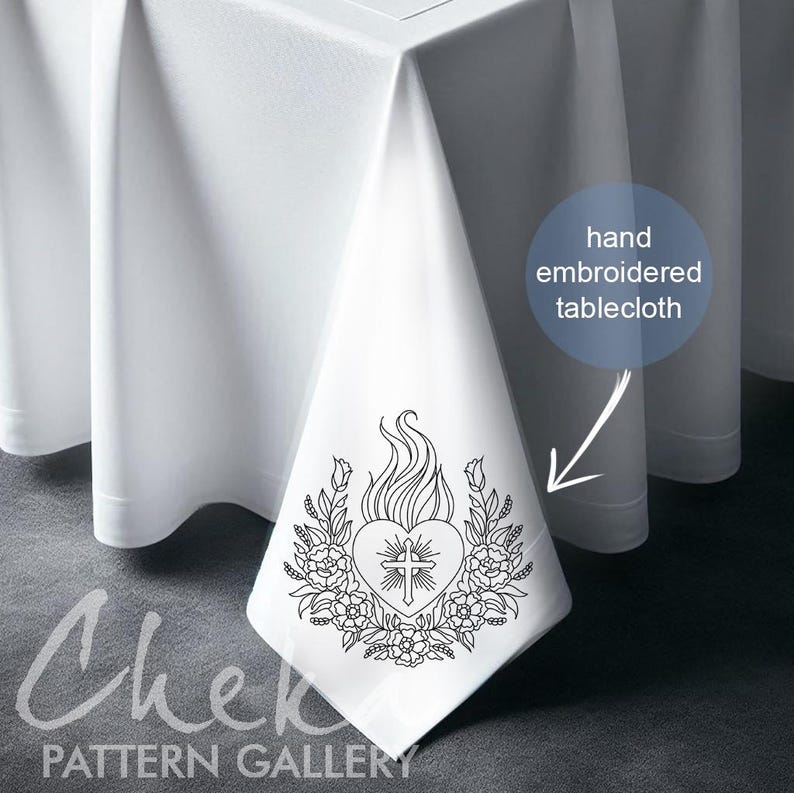 Sacred Heart of Jesus Pattern, Catholic Religious Symbol, Instant ...