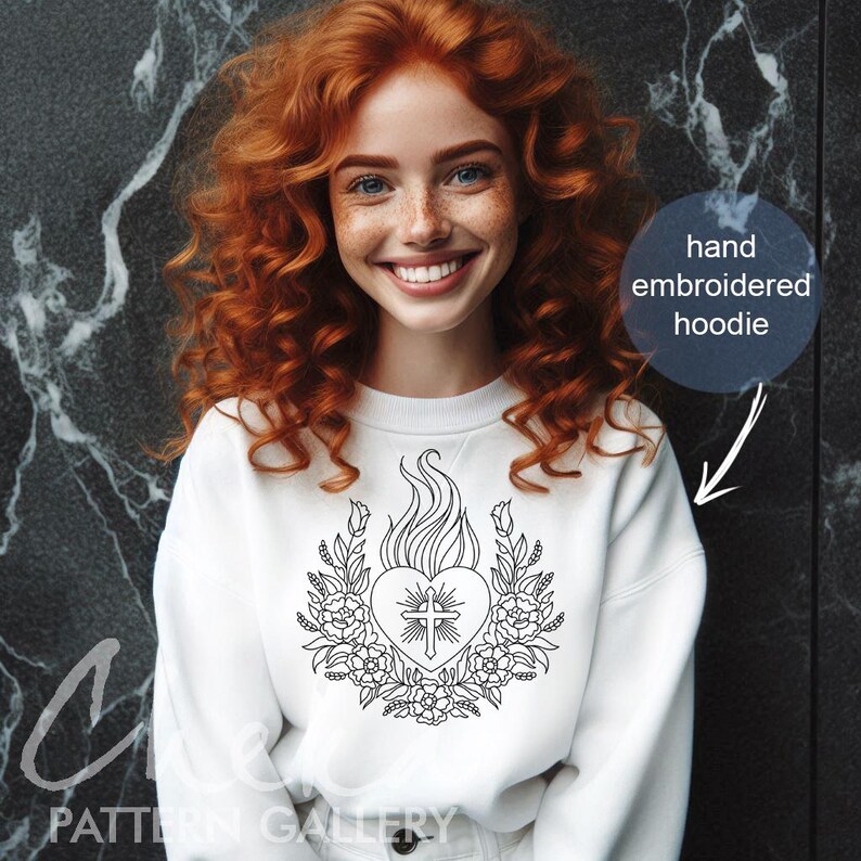 Sacred Heart of Jesus Pattern, Catholic Religious Symbol, Instant ...