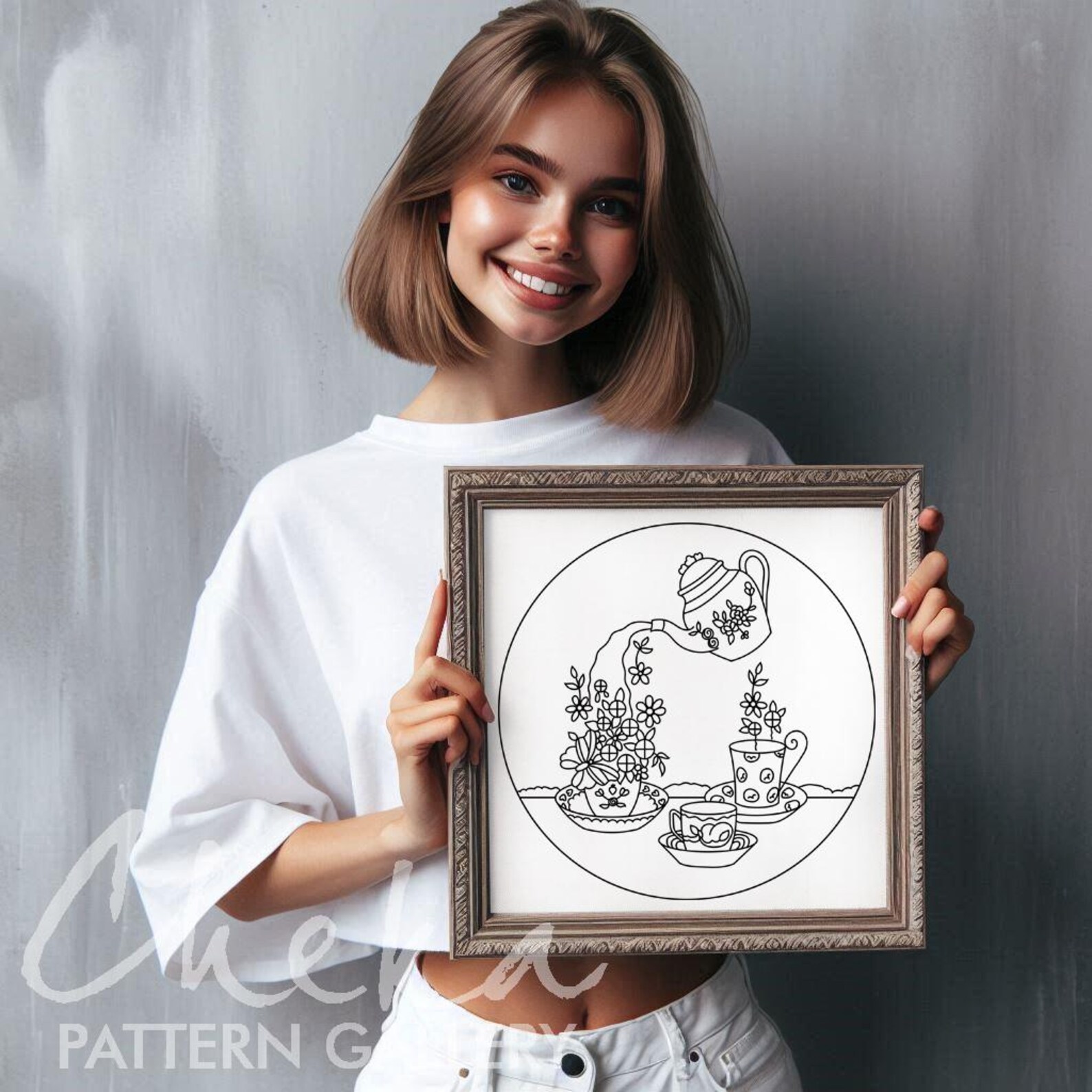 Teapot With Flowers Hand Embroidery Pattern, Tea Ceremony (PDF Pattern ...