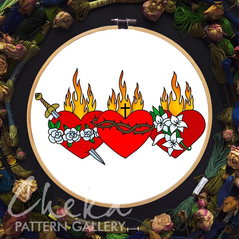 Sacred Heart of Jesus Pattern, Immaculate, Chaste Heart, Catholic ...