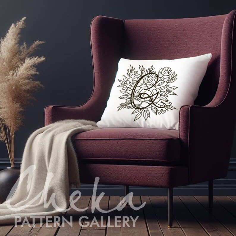 Floral Alphabet, a Set for Hand Embroidery. Floral Monogram, Floral ...