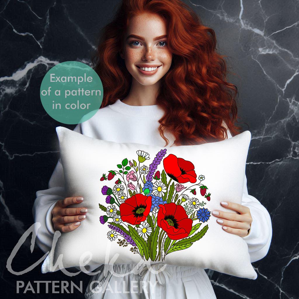 Wildflowers Hand Embroidery Pattern, Floral Bouquet, Summer Wildflowers ...