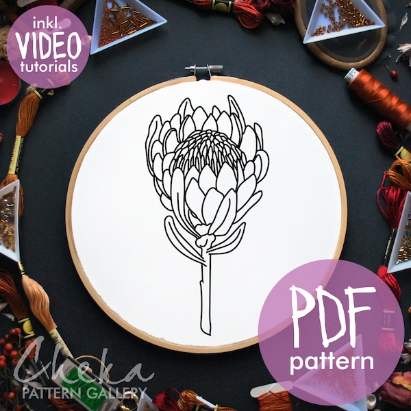 Protea Embroidery - Etsy