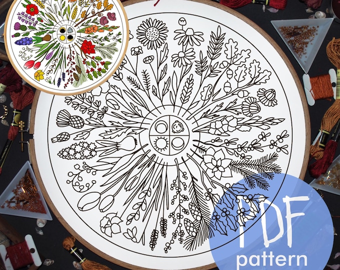 Tarot Card Embroidery Pattern BUNDLE, Psychic Hand Embroidery Patterns ...