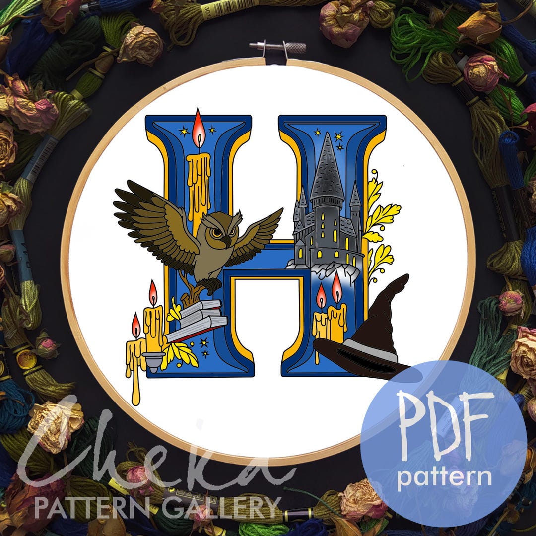 Wizard School Letter Embroidery. Hogwarts Monogram. Magic Alphabet ...