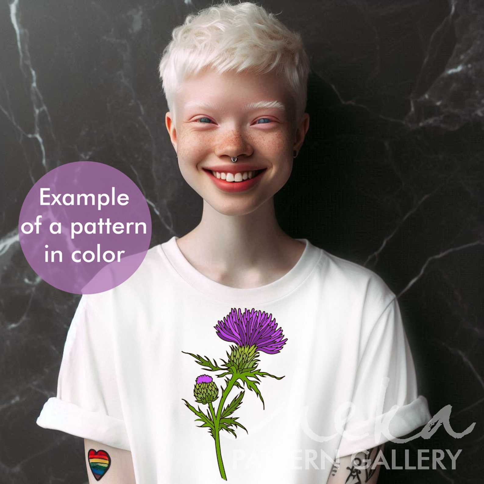 Thistle, a Pattern for Hand Embroidery. Thistle Flower With Bud ...