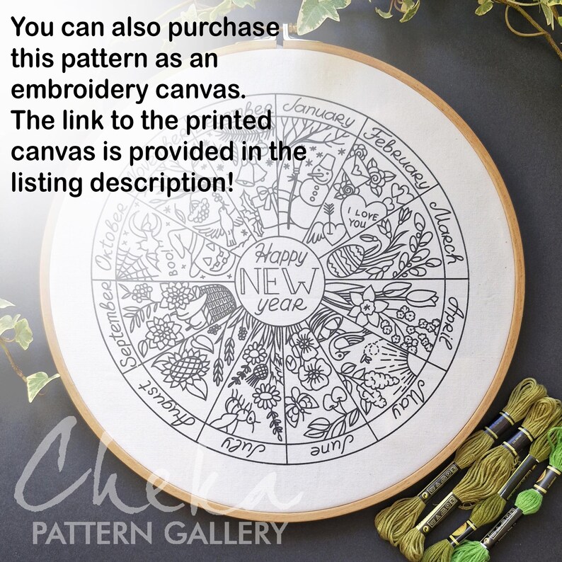 Wheel of the Year, Calendar to Embroider, Phenology Wheel Pattern ...