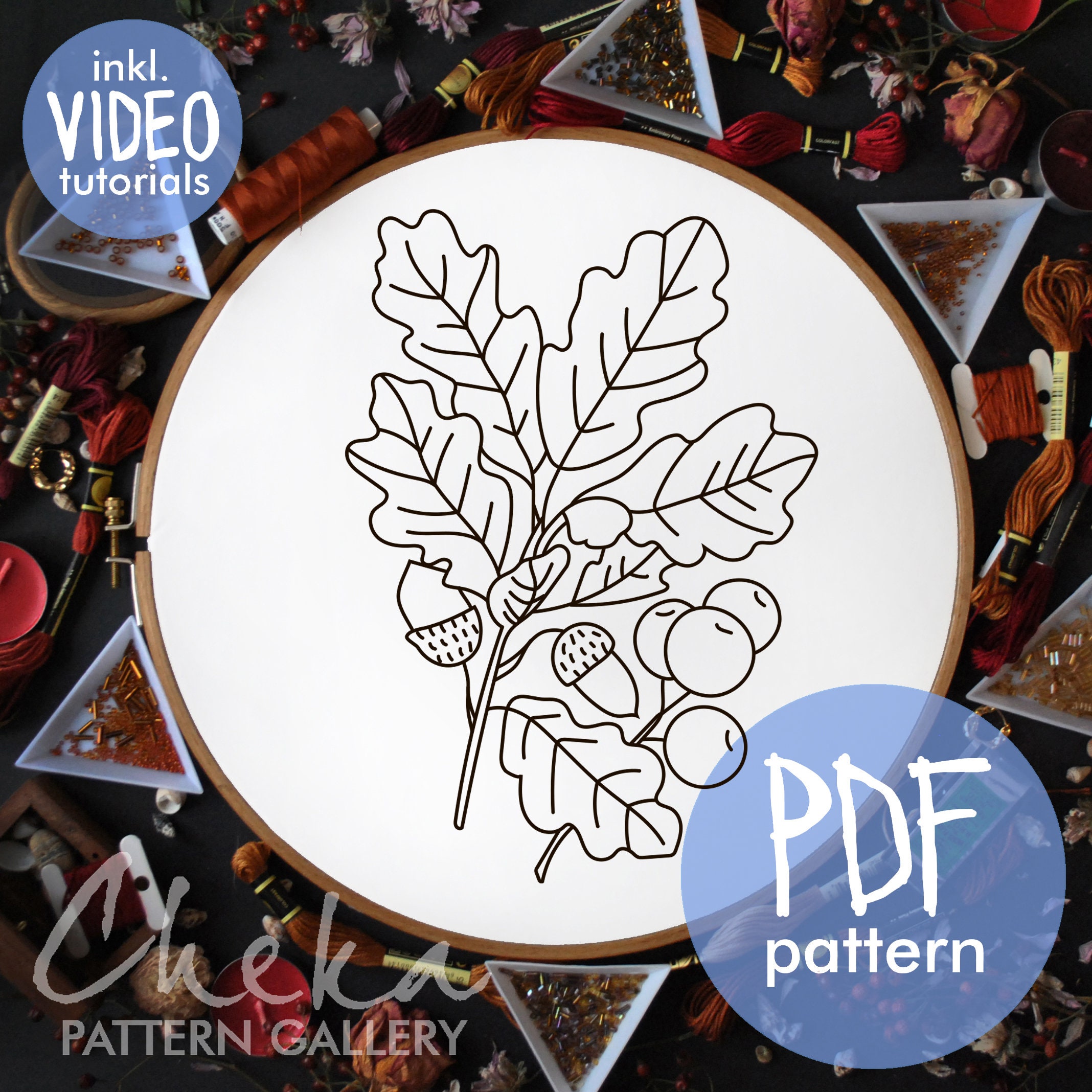 Floral Embroidery Pattern PDF, Digital Embroidery Scheme in PDF Format ...