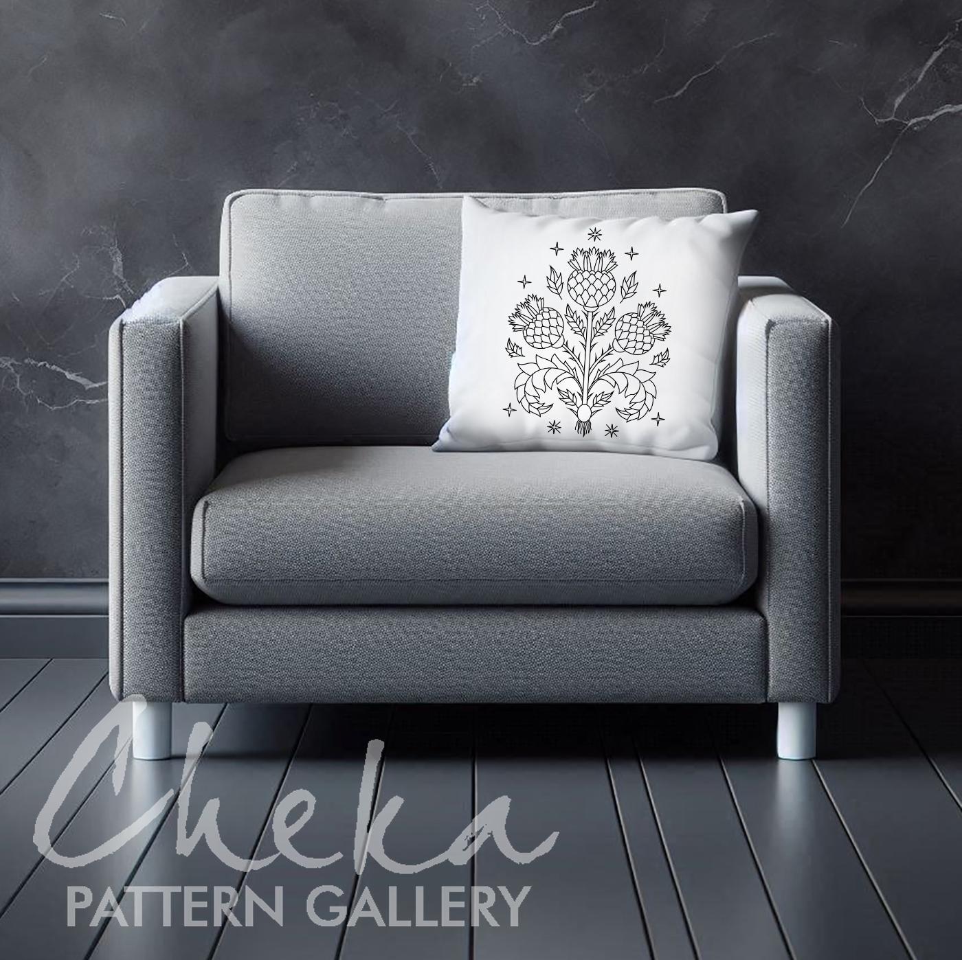 Thistle Flower, Hand Embroidery Pattern PDF. Traditional Scottish Crest. Decorative Thistle ...