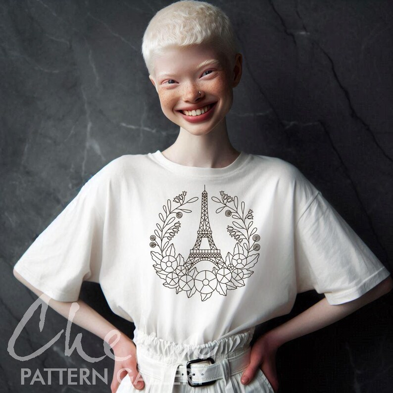Eiffel Tower Embroidery Pattern, Floral Paris Design (PDF Pattern) - Etsy